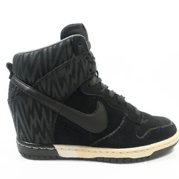 Nike | Shoes | Nike Dunk Sky High Hidden Wedge Sneakers Black | Poshmark